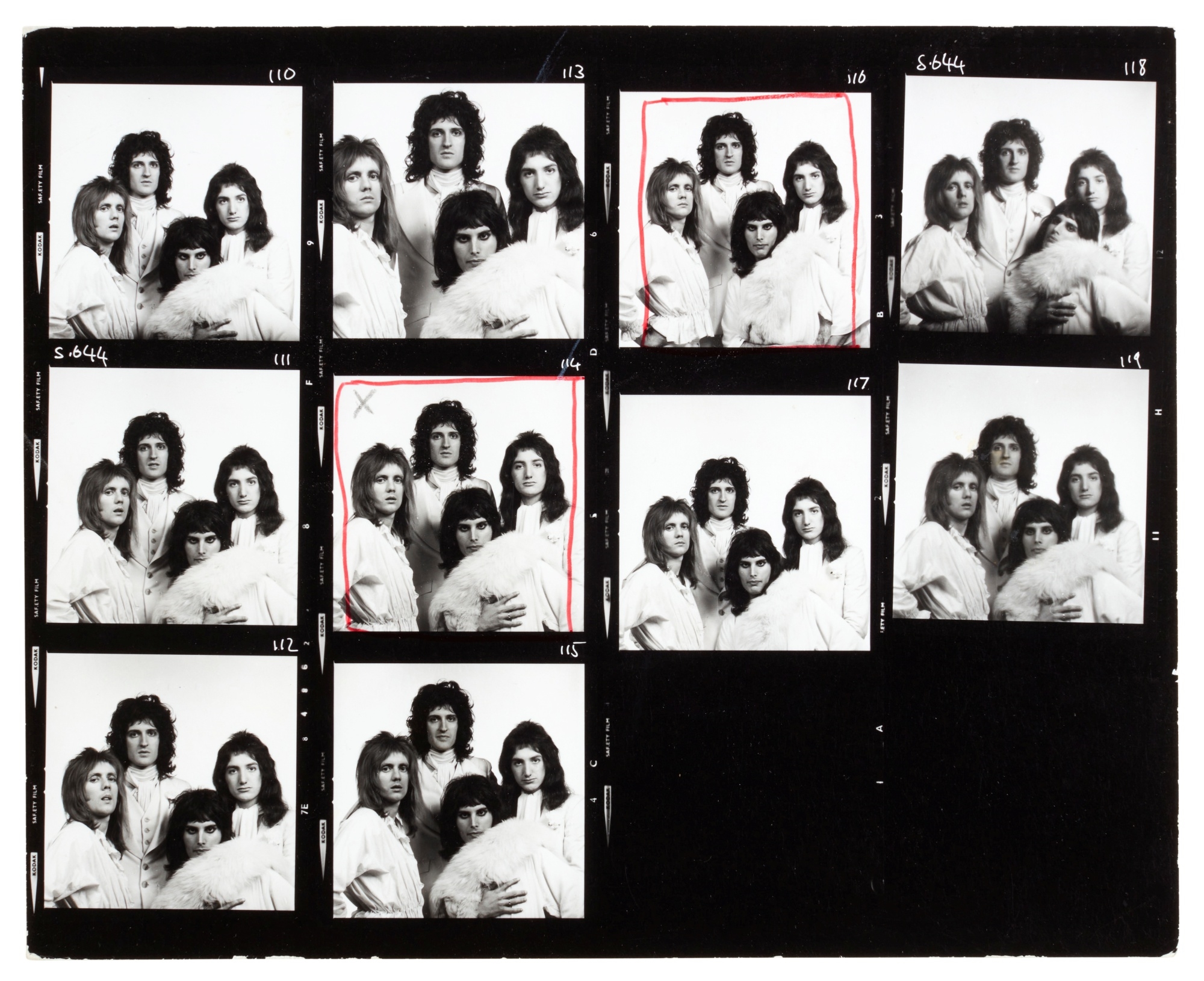 Mick Rock | 11 contact sheets for Queen II photoshoot (1974) | MutualArt