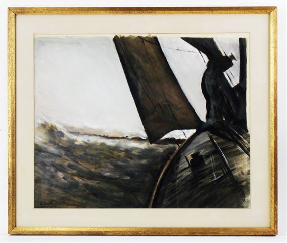 Edward Fish | Sailboat in the storm (Circa 1960s) | MutualArt