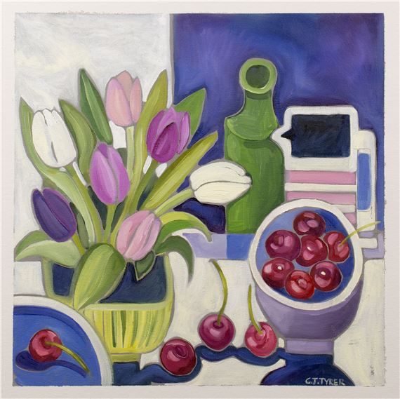 Carolyn Tyrer | Tulips and cherries | MutualArt