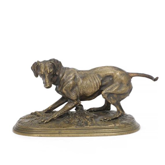 Pierre-Jules Mene | A bronze hunting dog (1950) | MutualArt