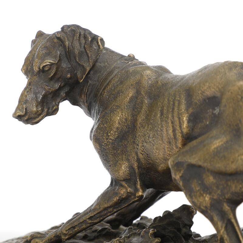 Pierre-Jules Mene | A bronze hunting dog (1950) | MutualArt