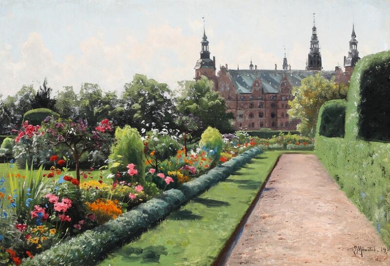 Peder Mork Monsted | Frederiksborg Slot on a cloudy summer day (1914 ...