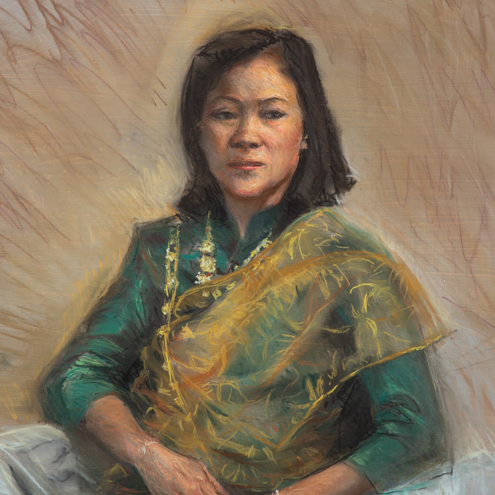 Nathaniel Gibbs | Portrait of Woman in Green | MutualArt