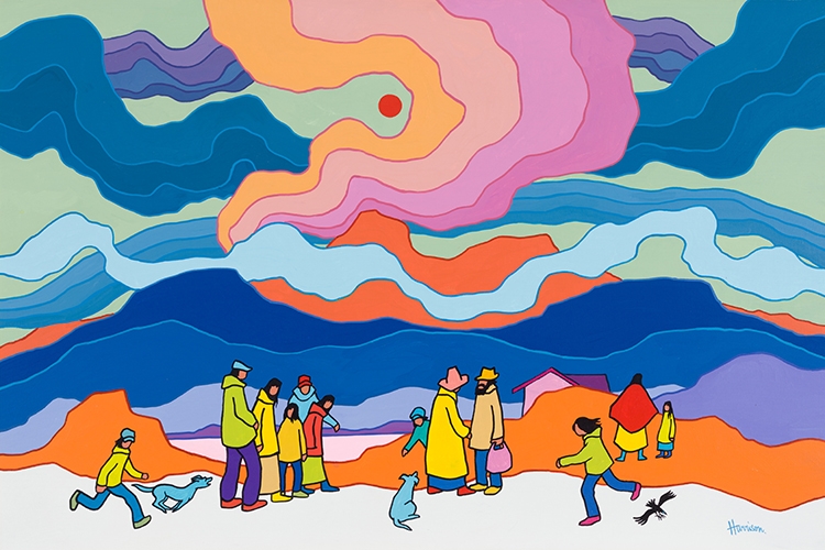 Ted Harrison | Yukon Gossip (1982) | MutualArt