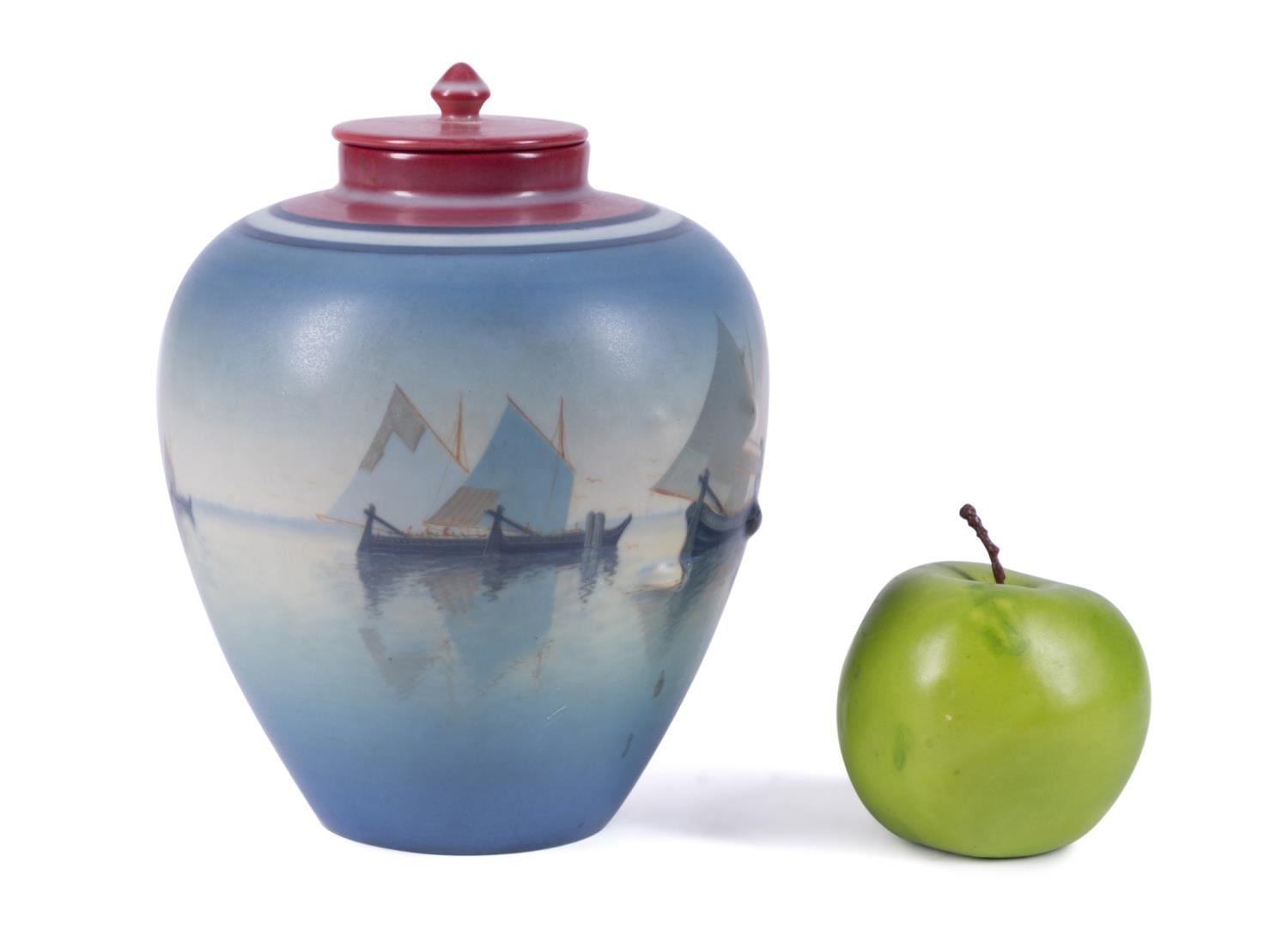 Charles Schmidt | C. SCHMIDT ROOKWOOD SCENIC TEMPLE JAR W/ LID (1922 ...
