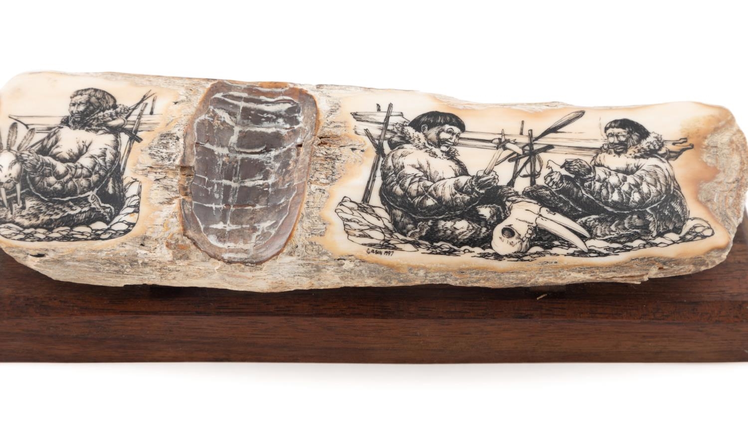 Geoff Olson | FOSSIL WALRUS SCRIMSHAW (1956) | MutualArt