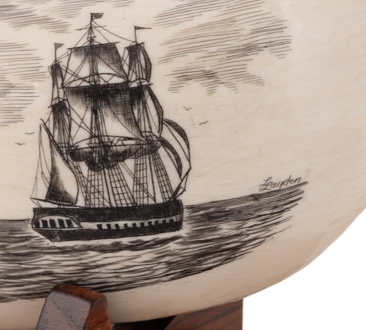 Linda Layden | scrimshaw whale's teeth with custom stands (1943 ...
