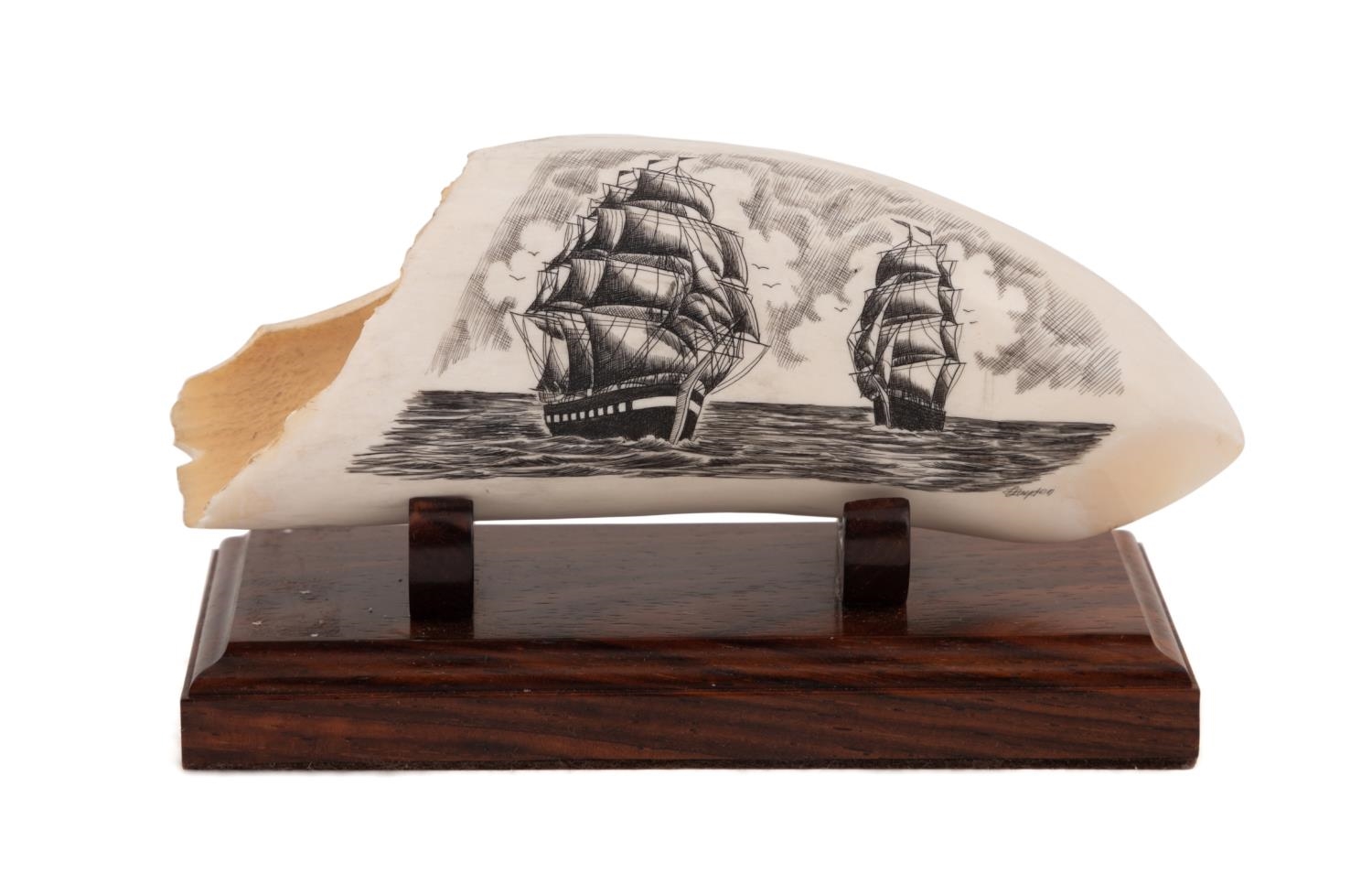 Linda Layden | scrimshaw whale's teeth with custom stands (1943 ...
