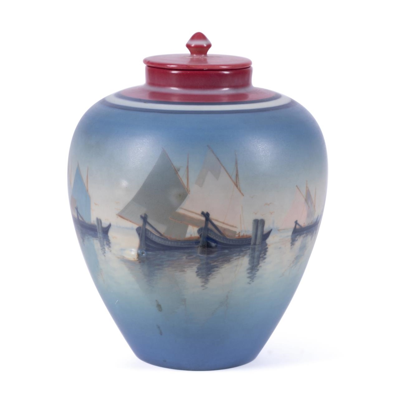 Charles Schmidt | C. SCHMIDT ROOKWOOD SCENIC TEMPLE JAR W/ LID (1922 ...