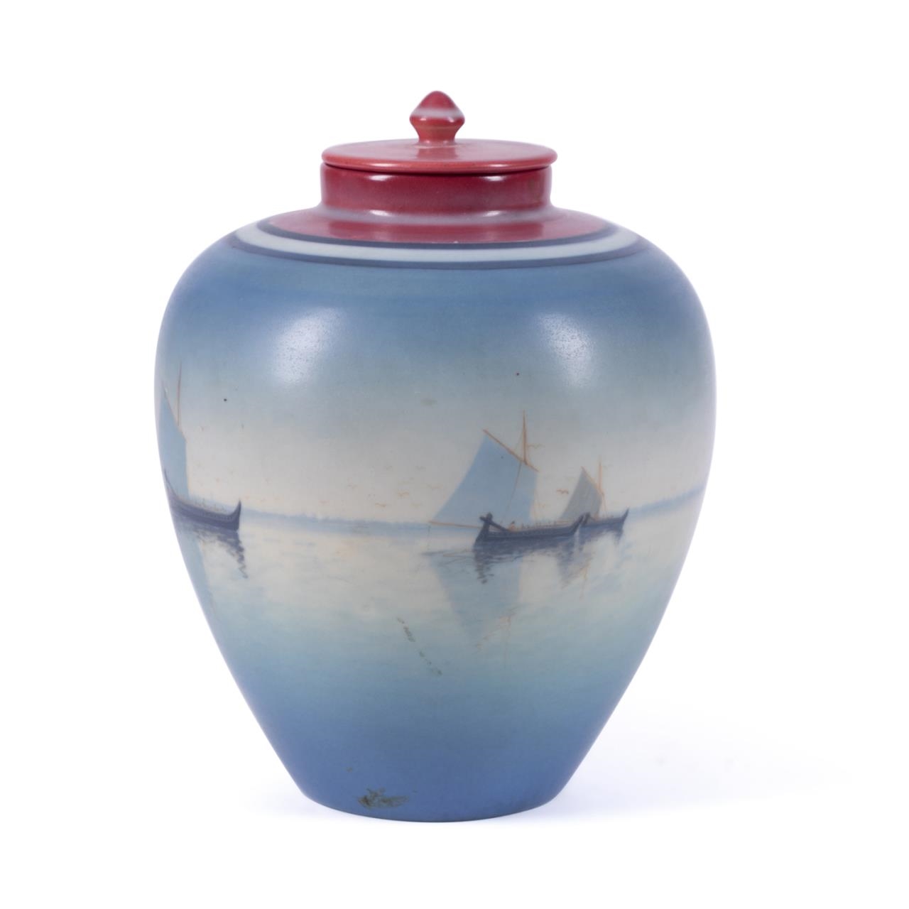 Charles Schmidt | C. SCHMIDT ROOKWOOD SCENIC TEMPLE JAR W/ LID (1922 ...
