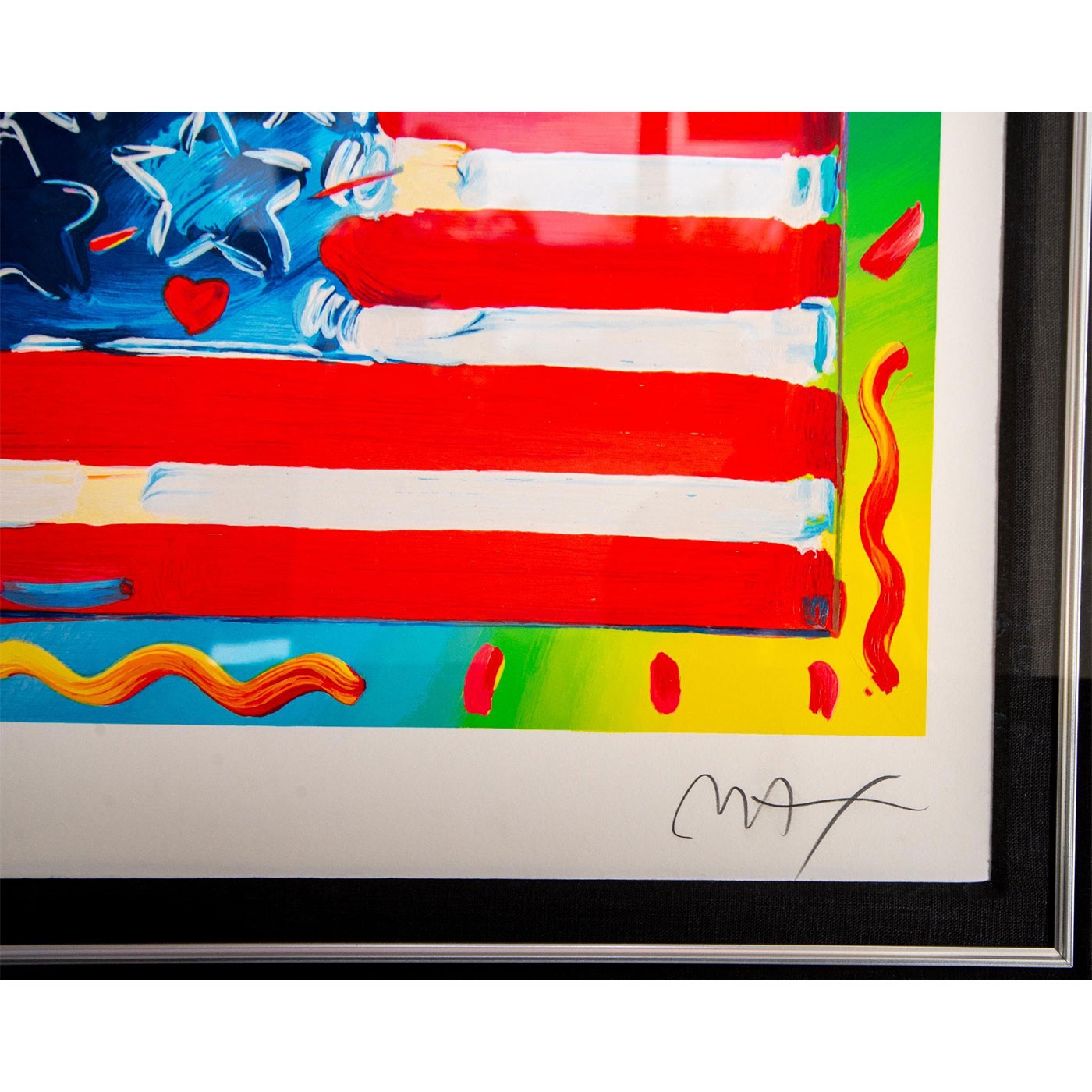 Peter Max | Flag with Heart VI (2013) | MutualArt
