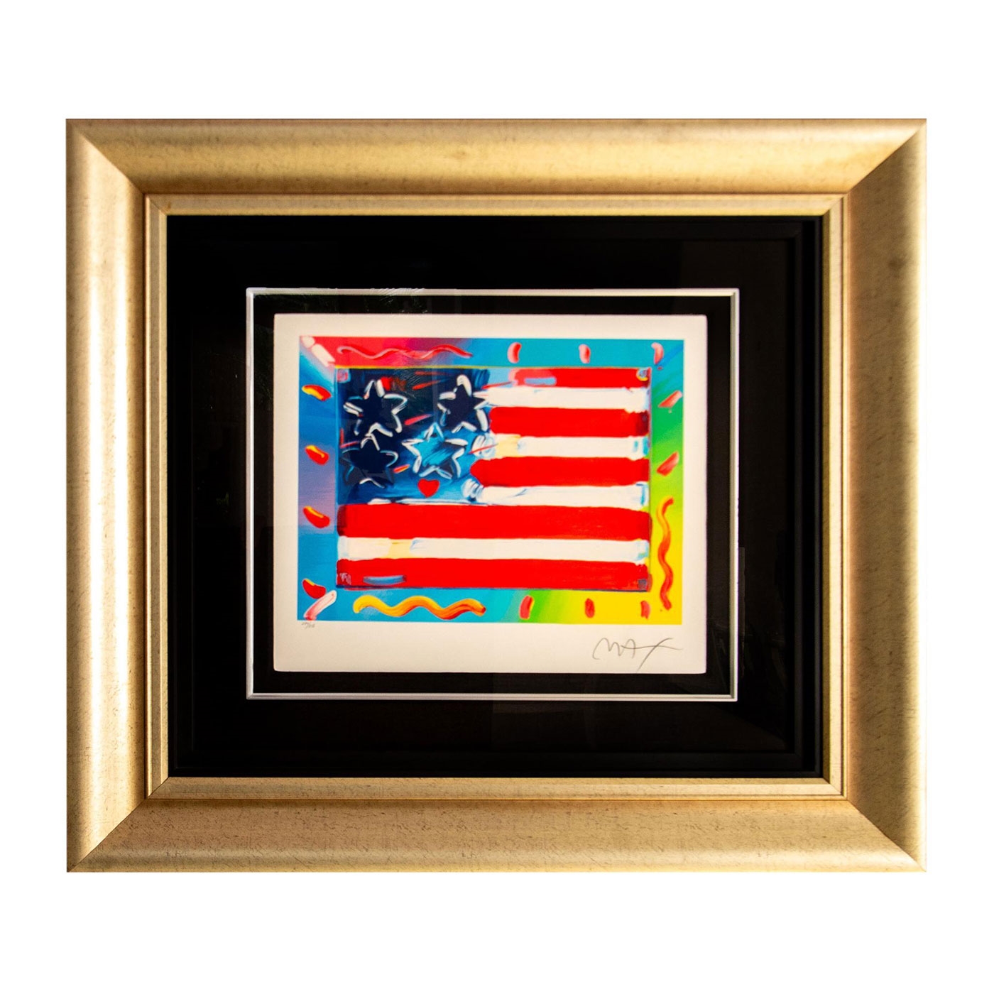 Peter Max | Flag with Heart VI (2013) | MutualArt