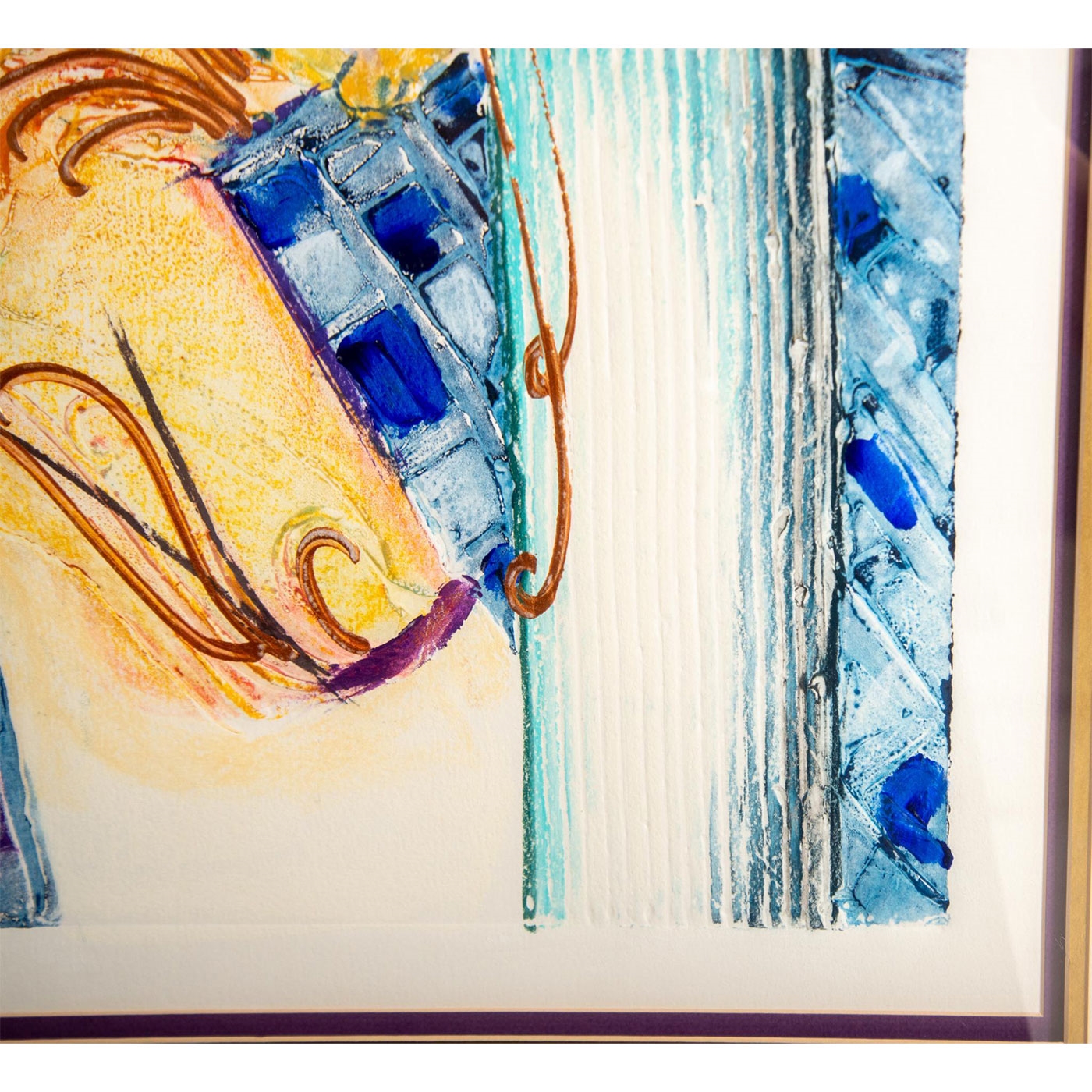 Roya Azim | Still-Life with two Greek columns and geometric fields of ...