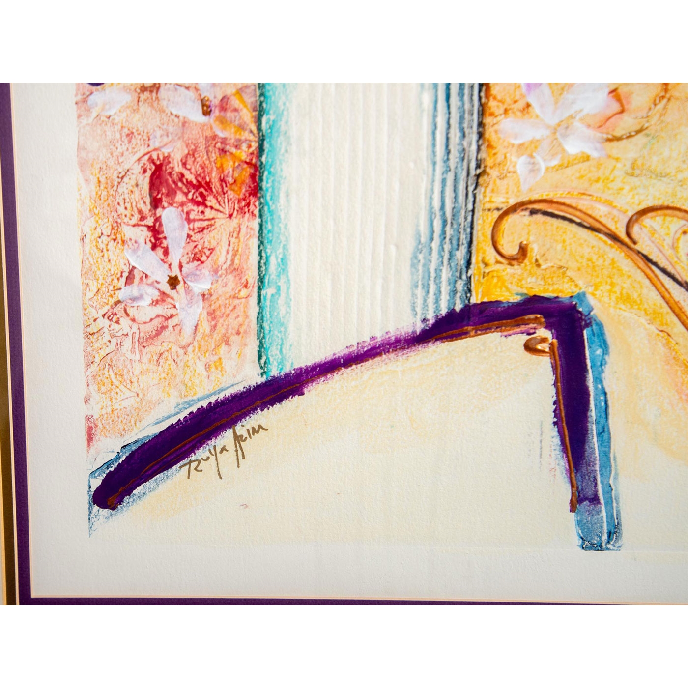Roya Azim | Still-Life with two Greek columns and geometric fields of ...