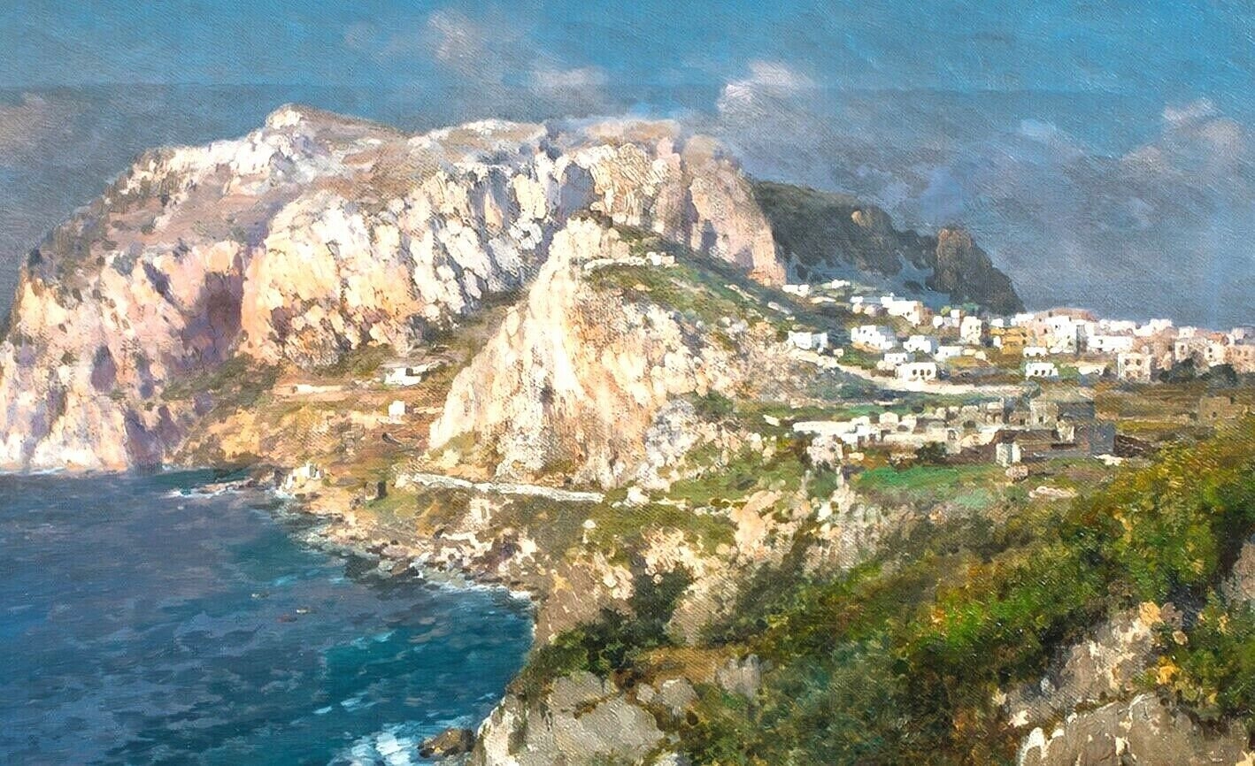 Enrico Gargiulo | VIEW OF CAPRI OIL PAINTING (19th Century) | MutualArt