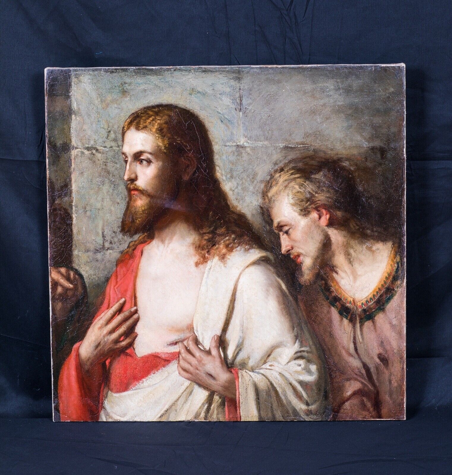 Pre-Raphaelite School | JESUS & ST THOMAS OIL PAINTING (19th Century ...