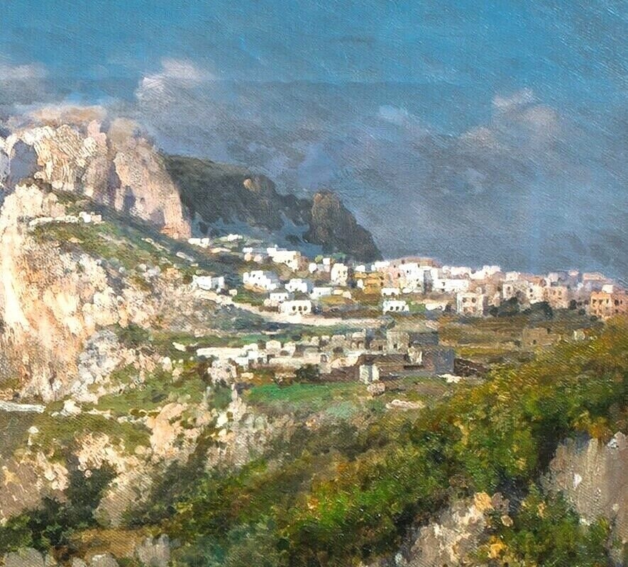 Enrico Gargiulo | VIEW OF CAPRI OIL PAINTING (19th Century) | MutualArt