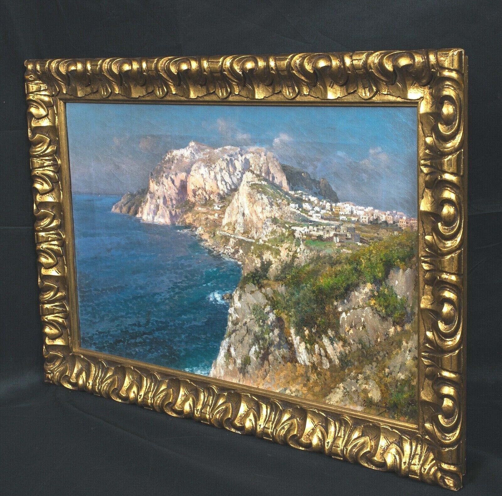 Enrico Gargiulo | VIEW OF CAPRI OIL PAINTING (19th Century) | MutualArt