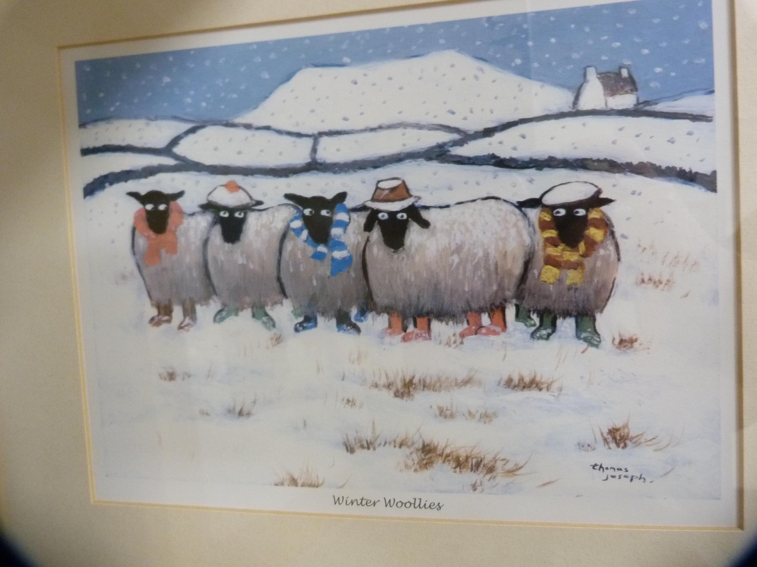 Thomas Joseph | set of four humorous sheep prints. | MutualArt