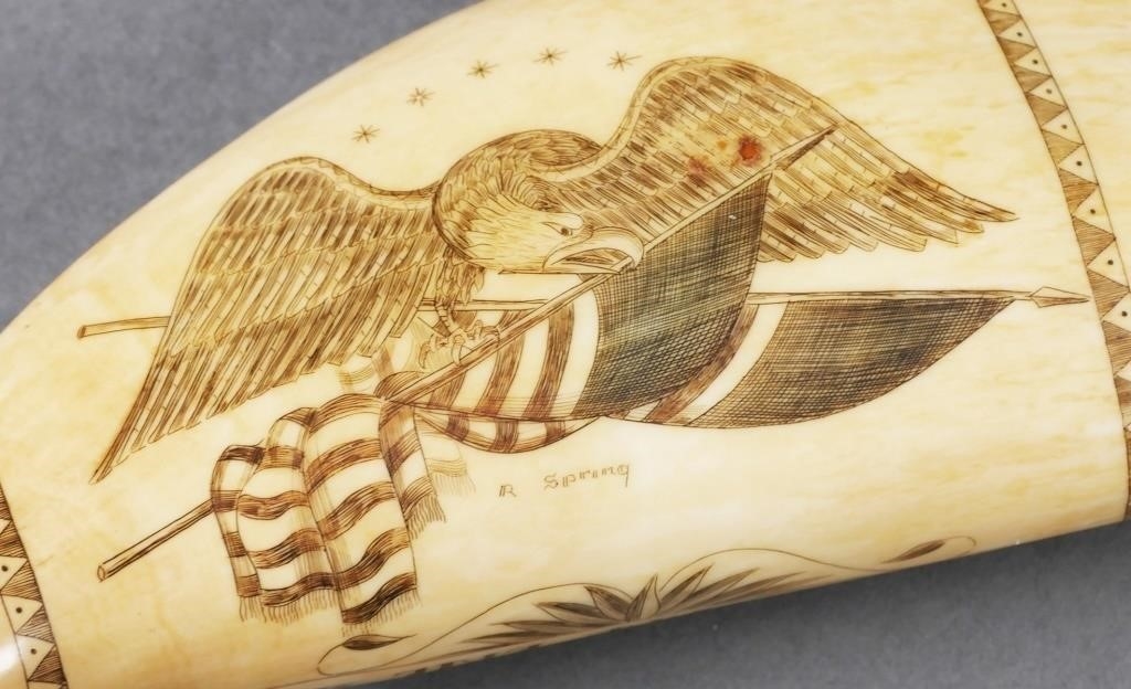 Robert Spring | Scrimshaw Whale Tooth (1813) | MutualArt