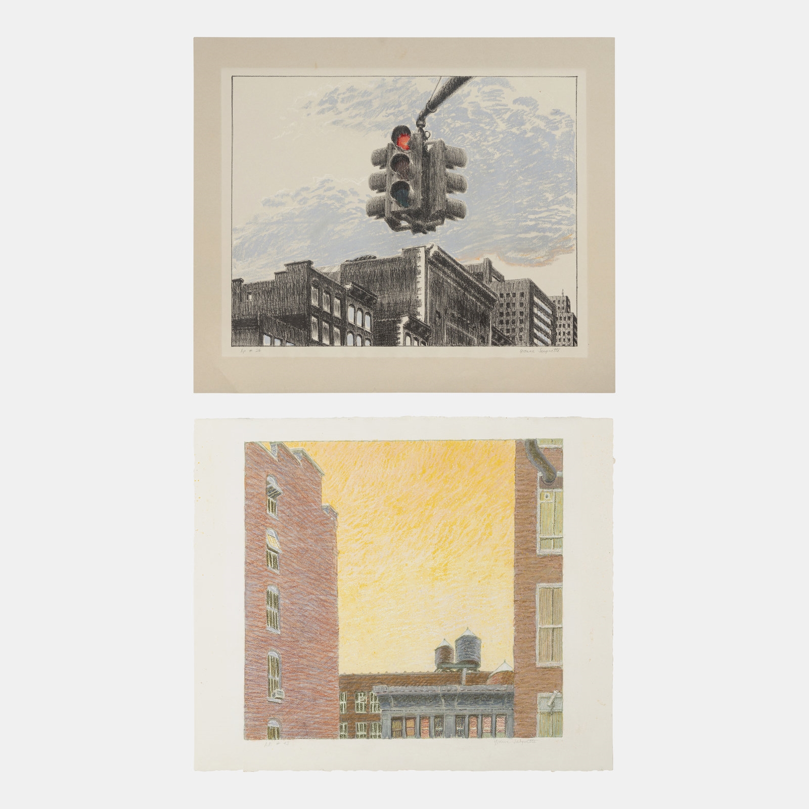 Yvonne Jacquette | Traffic Light, 1973 and 22nd Street (1974) | MutualArt