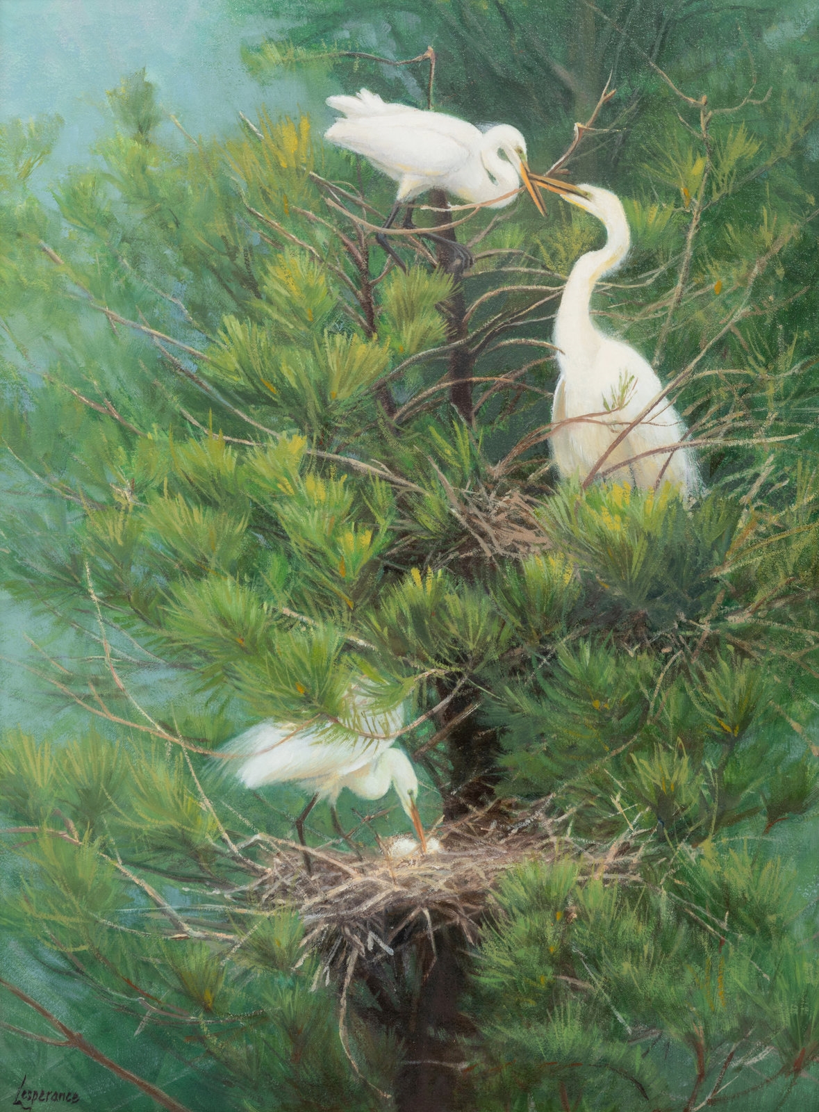 Liz Lesperance | The Family Tree - Great Egrets (2008) | MutualArt