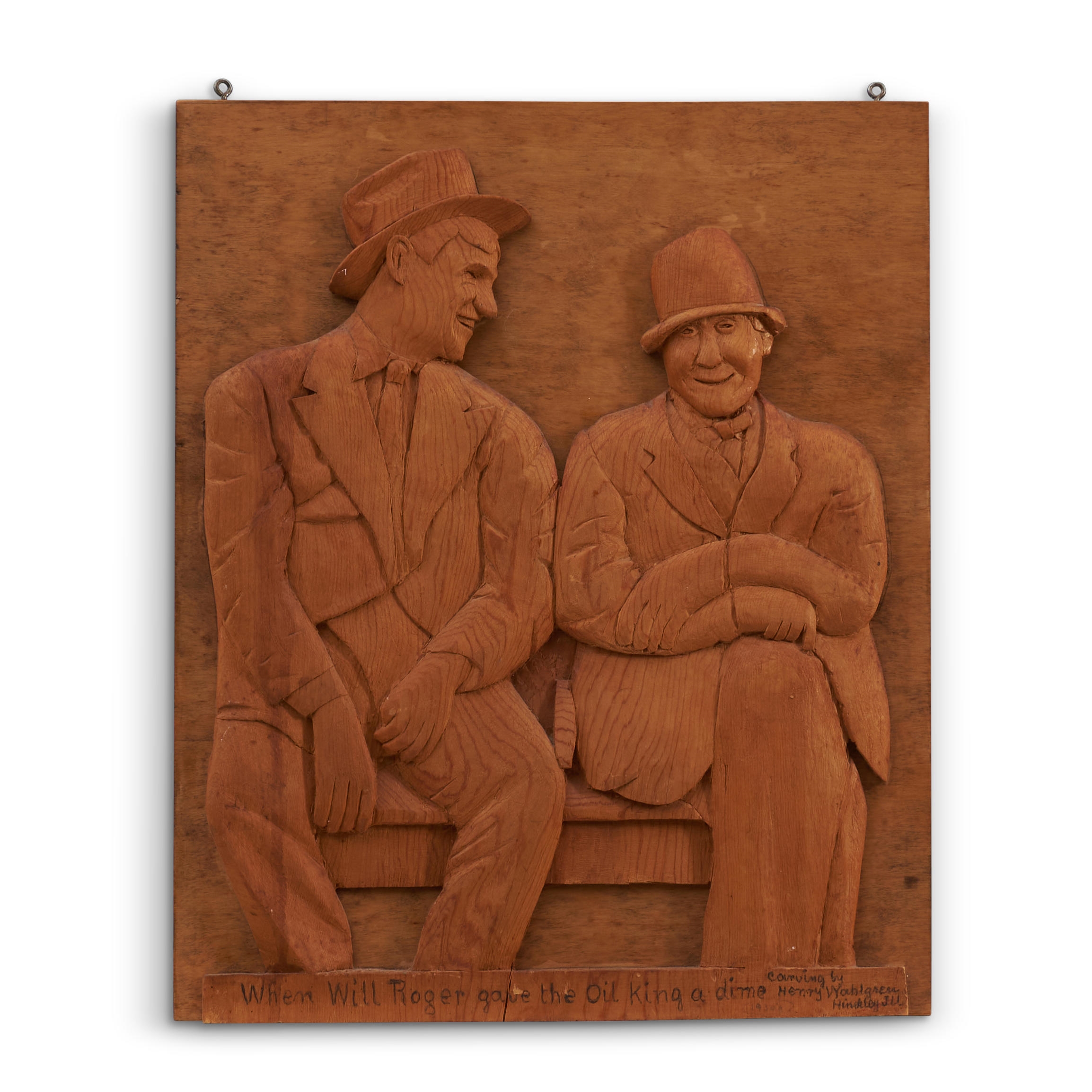 American School, 20th Century | Relief Carving of Will Rogers and John ...