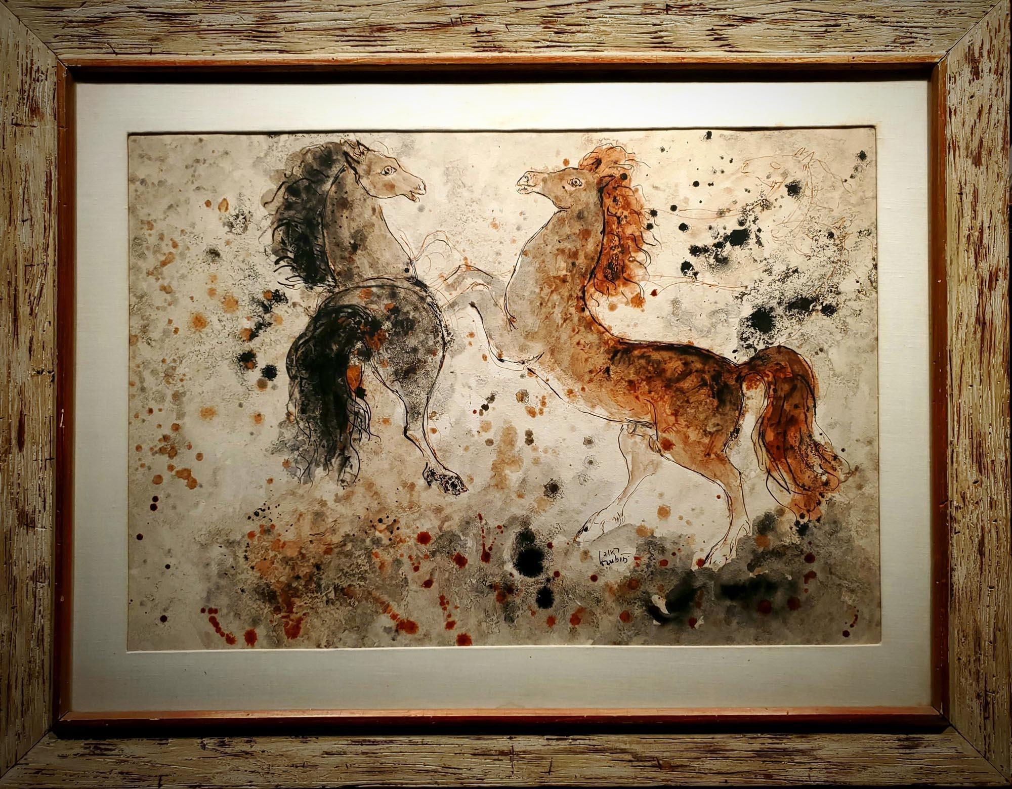 Reuven Rubin | Two Arabian horses | MutualArt
