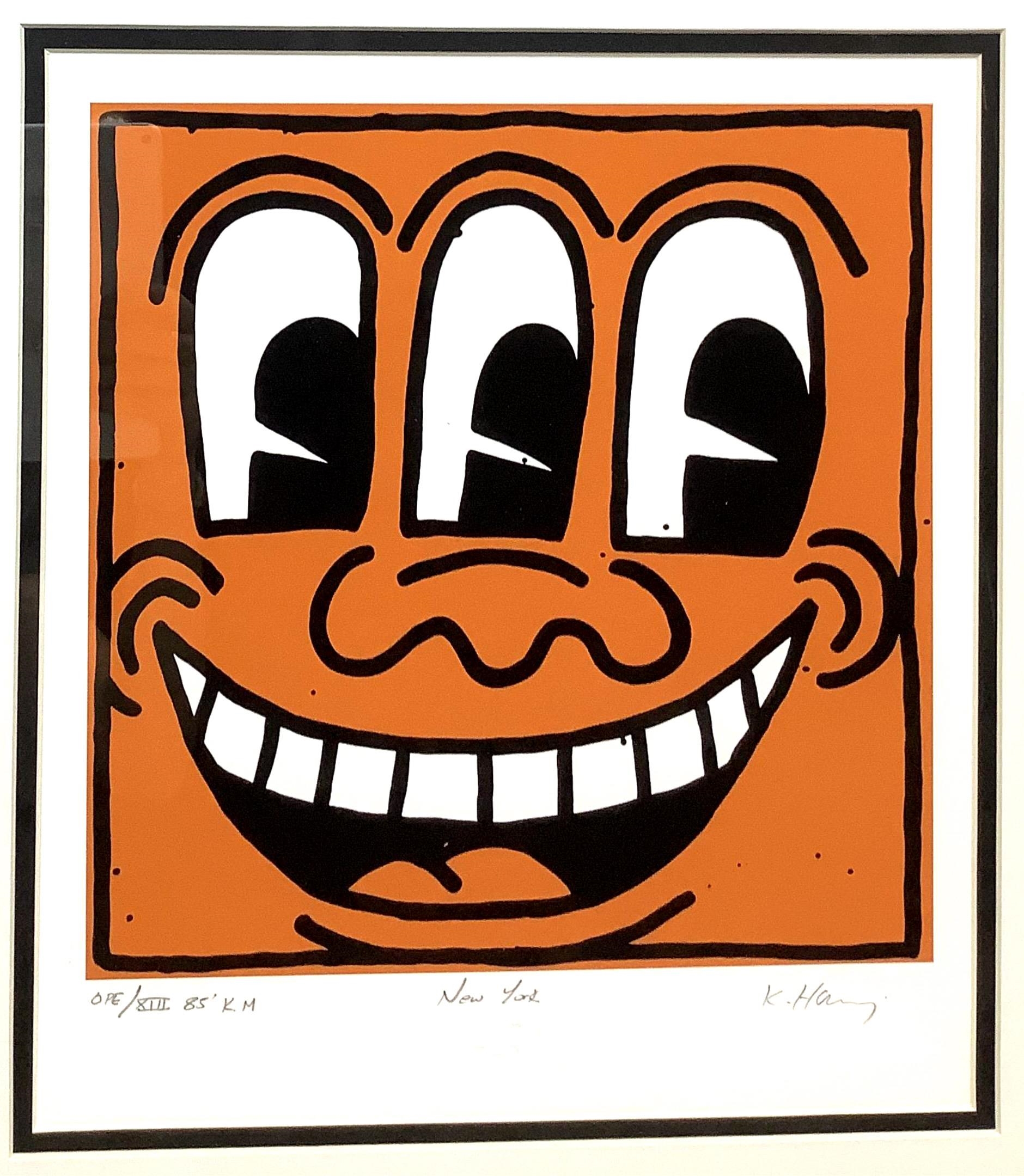 Keith Haring | Three Eyed Face (Orange) | MutualArt