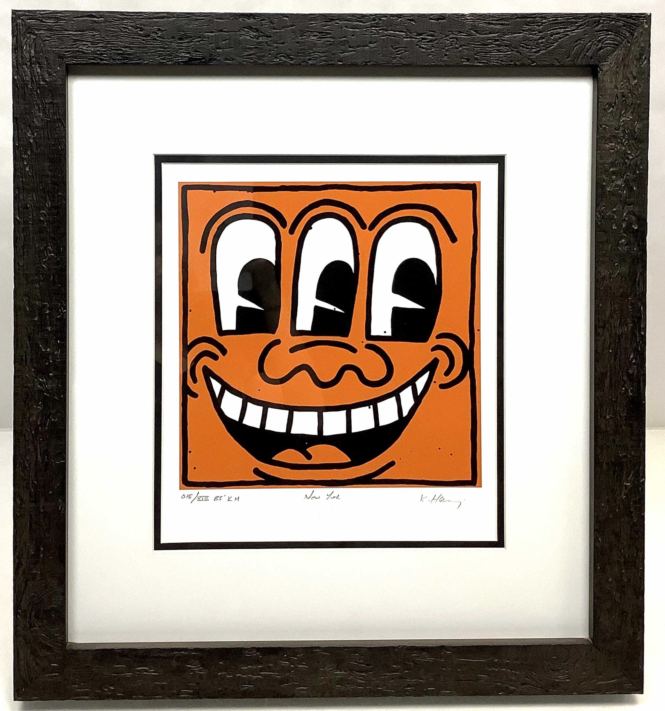 Keith Haring | Three Eyed Face (Orange) | MutualArt