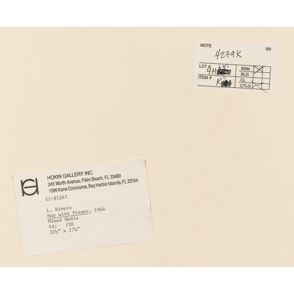 Larry Rivers | Map with Fraser (1966) | MutualArt