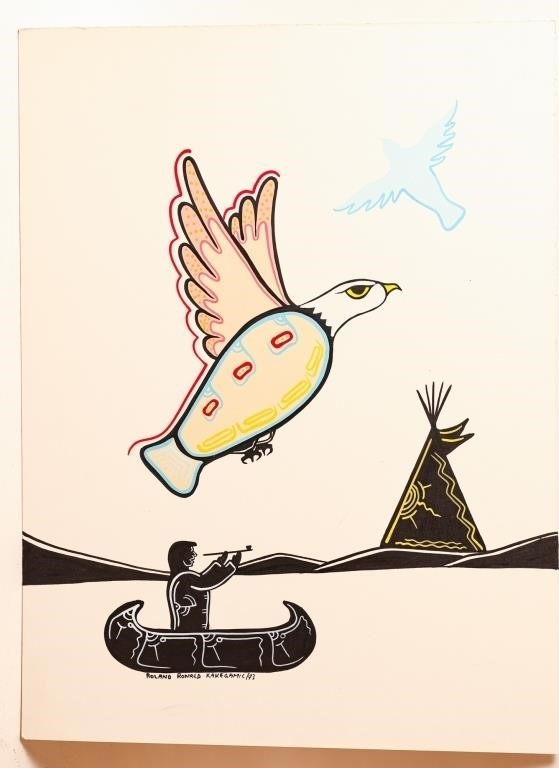 ROLAND KAKEGAMIC | Shaman and Spiritual Eagle Blessing Home | MutualArt