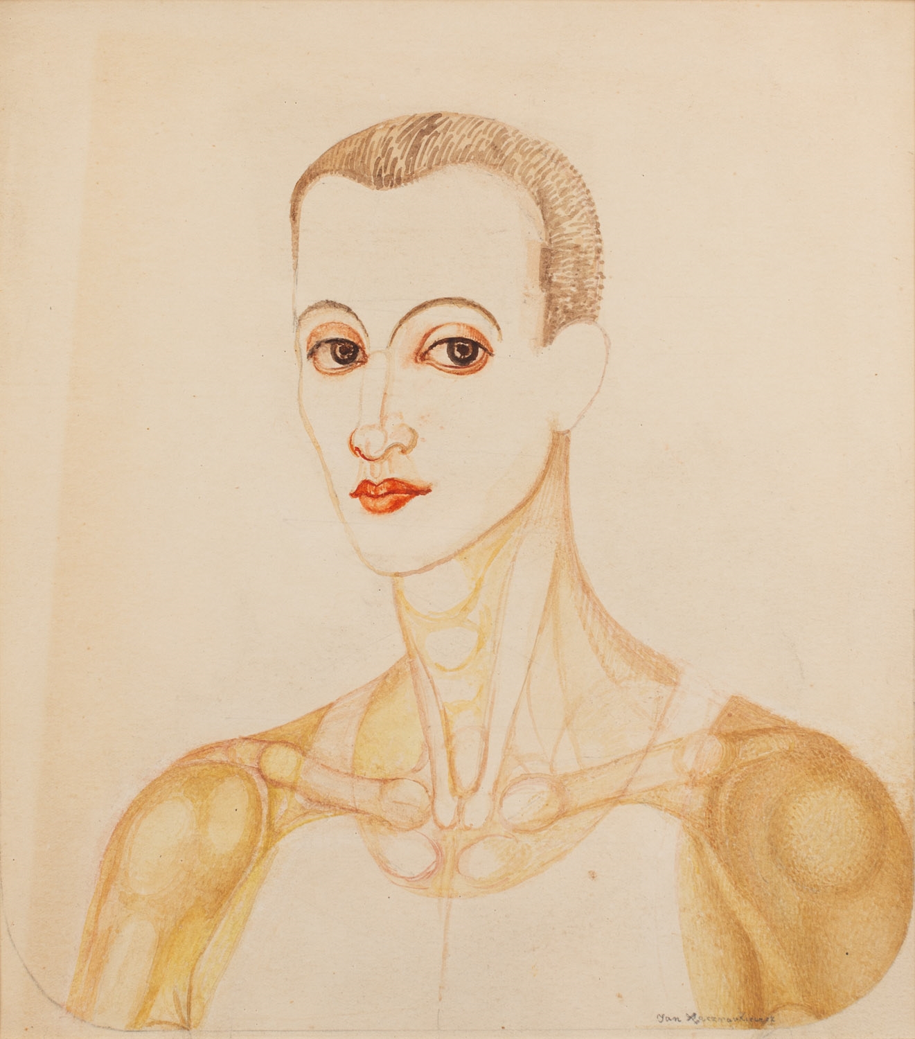 Jan Kaczmarkiewicz | Male bust gouache | MutualArt