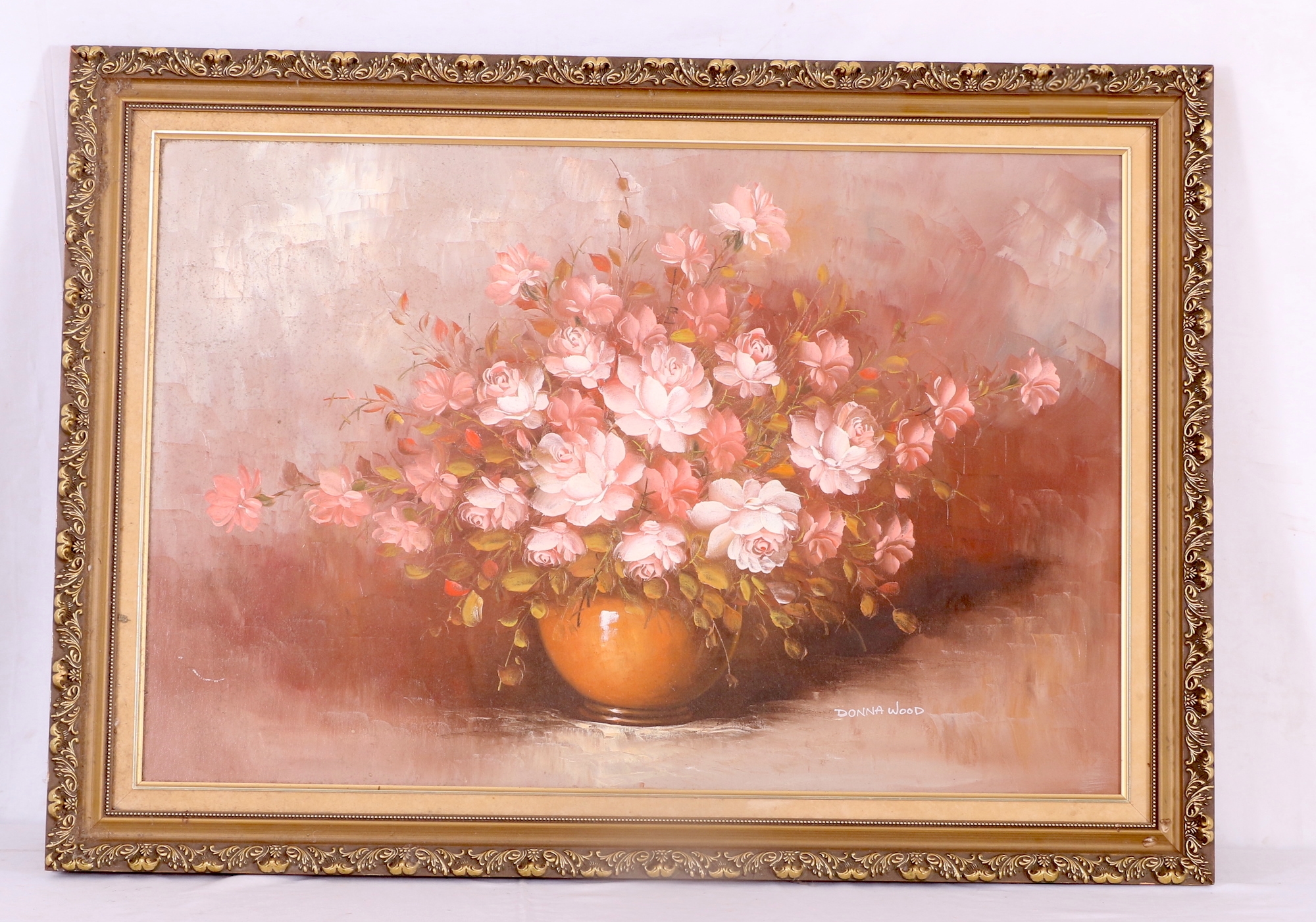 Donna Wood | STILL LIFE WITH PINK ROSES | MutualArt