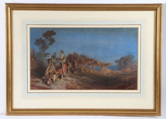 Thomas Grieve | Herders with Cattle in Moonlit Landscape | MutualArt