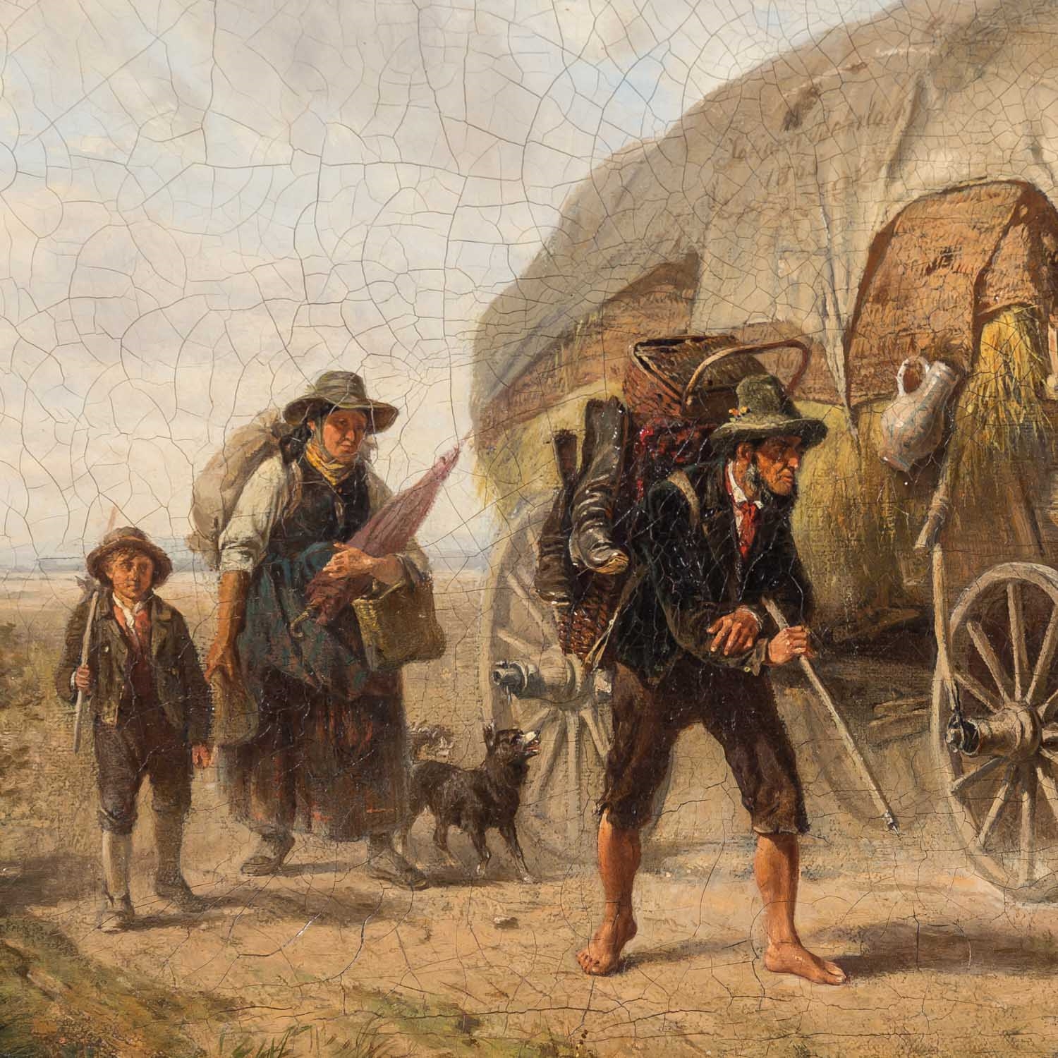 Ludwig Hartmann | Wagon with an approaching thunderstorm (1865) | MutualArt