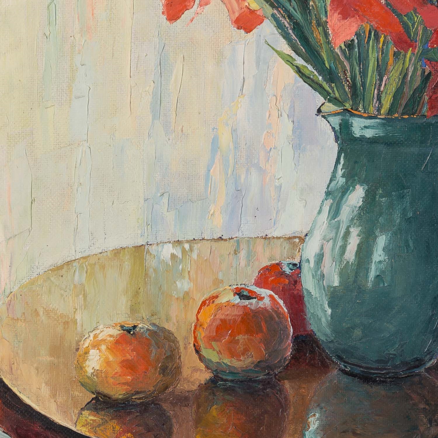 Émile Jourdan | Still life with gladioli in a green jug | MutualArt
