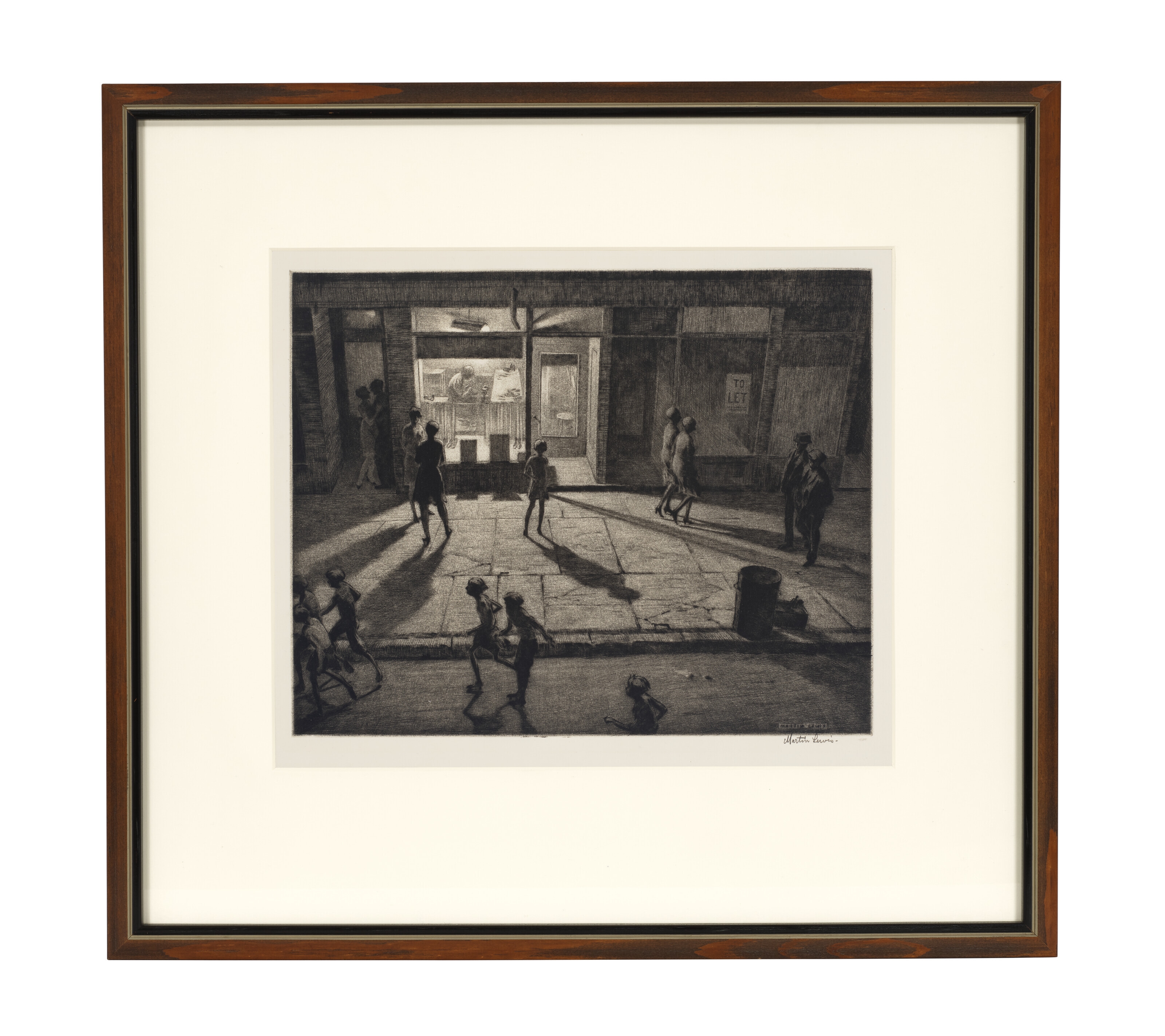 Martin Lewis | Spring Night, Greenwich Village (1930) | MutualArt