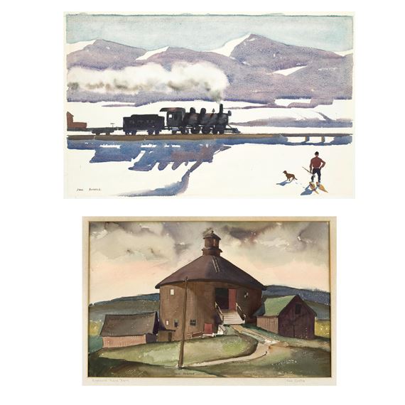 Paul Sample | Vermont Winter and Evansville Round Barn: Two Works ...