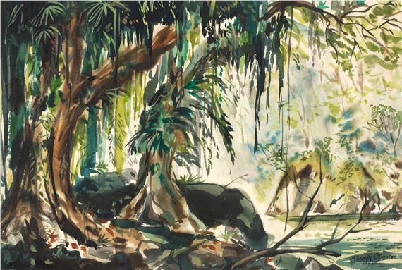 A. Brockie Stevenson | Tropical Landscape (1955) | MutualArt
