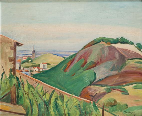 Simon Mondzain | Town among the hills (1928) | MutualArt