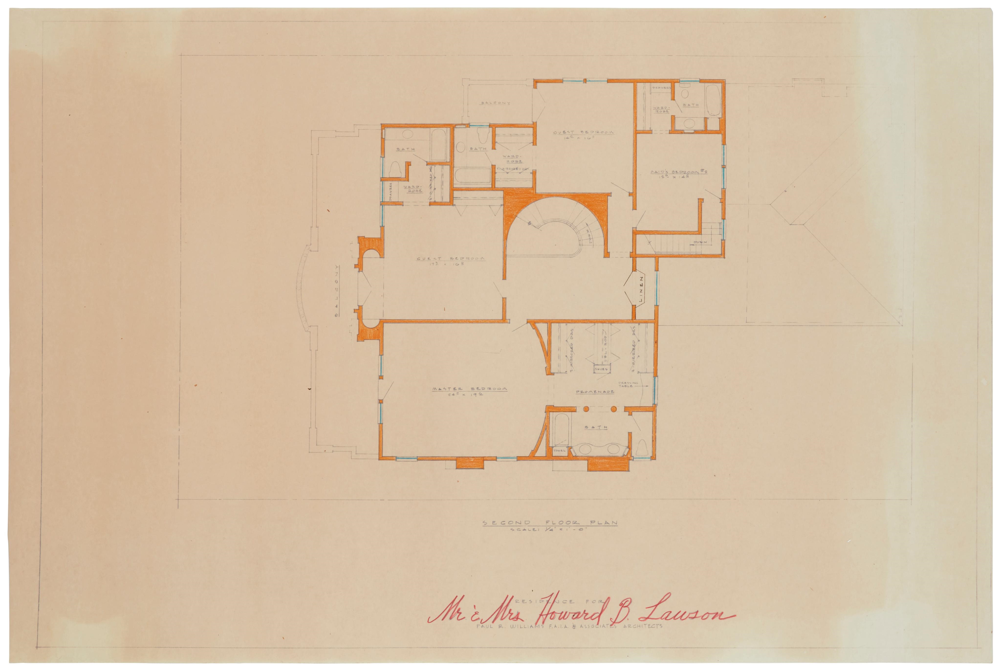 Paul Revere Williams | Architectural drawing and two blueprints | MutualArt