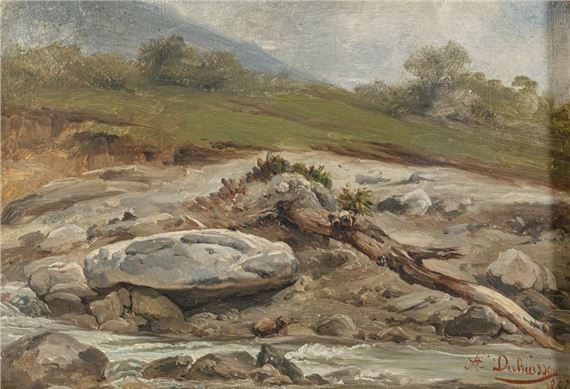 Alexandre Dubuisson | Lit de rivière rocailleux (1862) | MutualArt