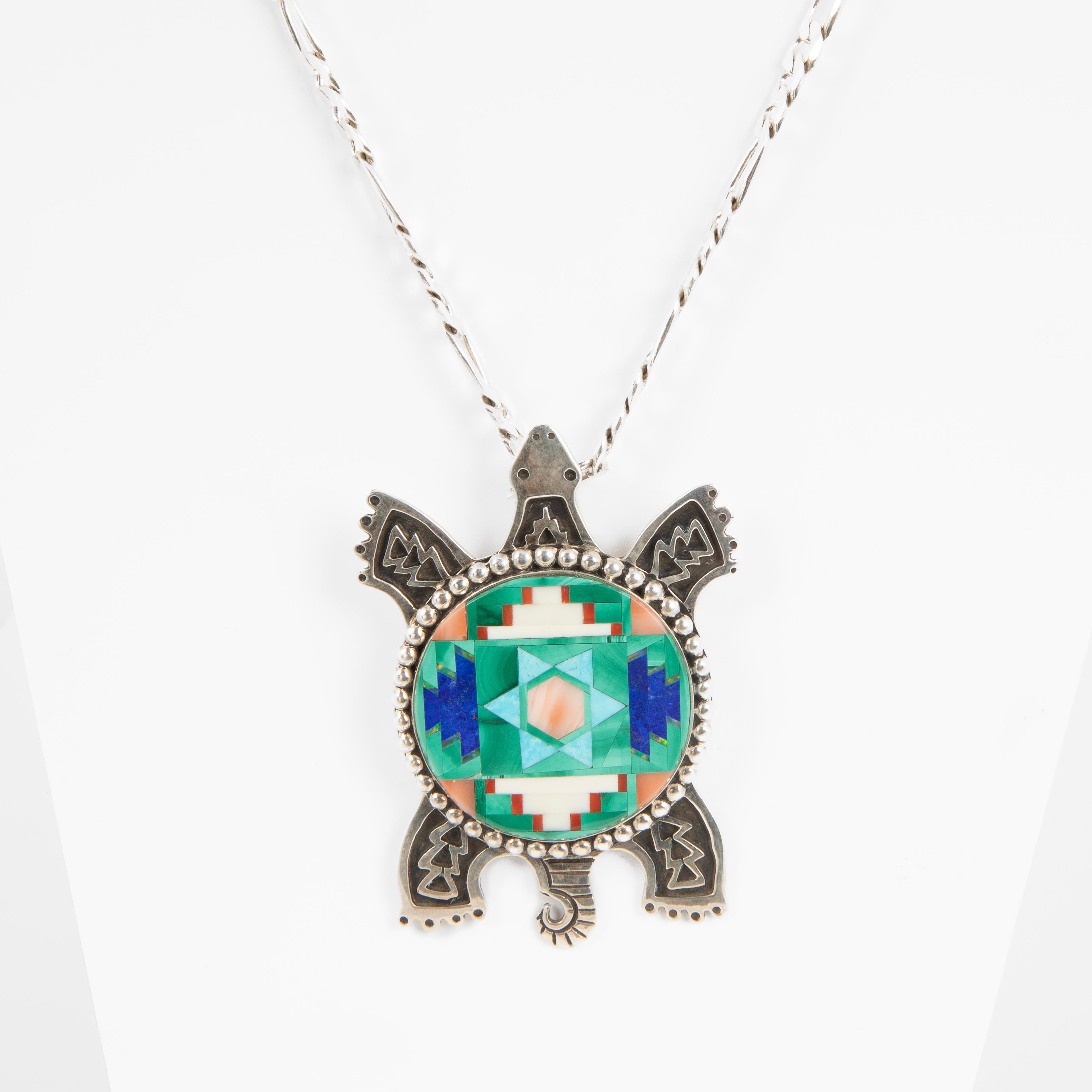 Abraham Begay | Mixed Inlay Earrings and Necklace ca. 2018 (Circa 2018 ...