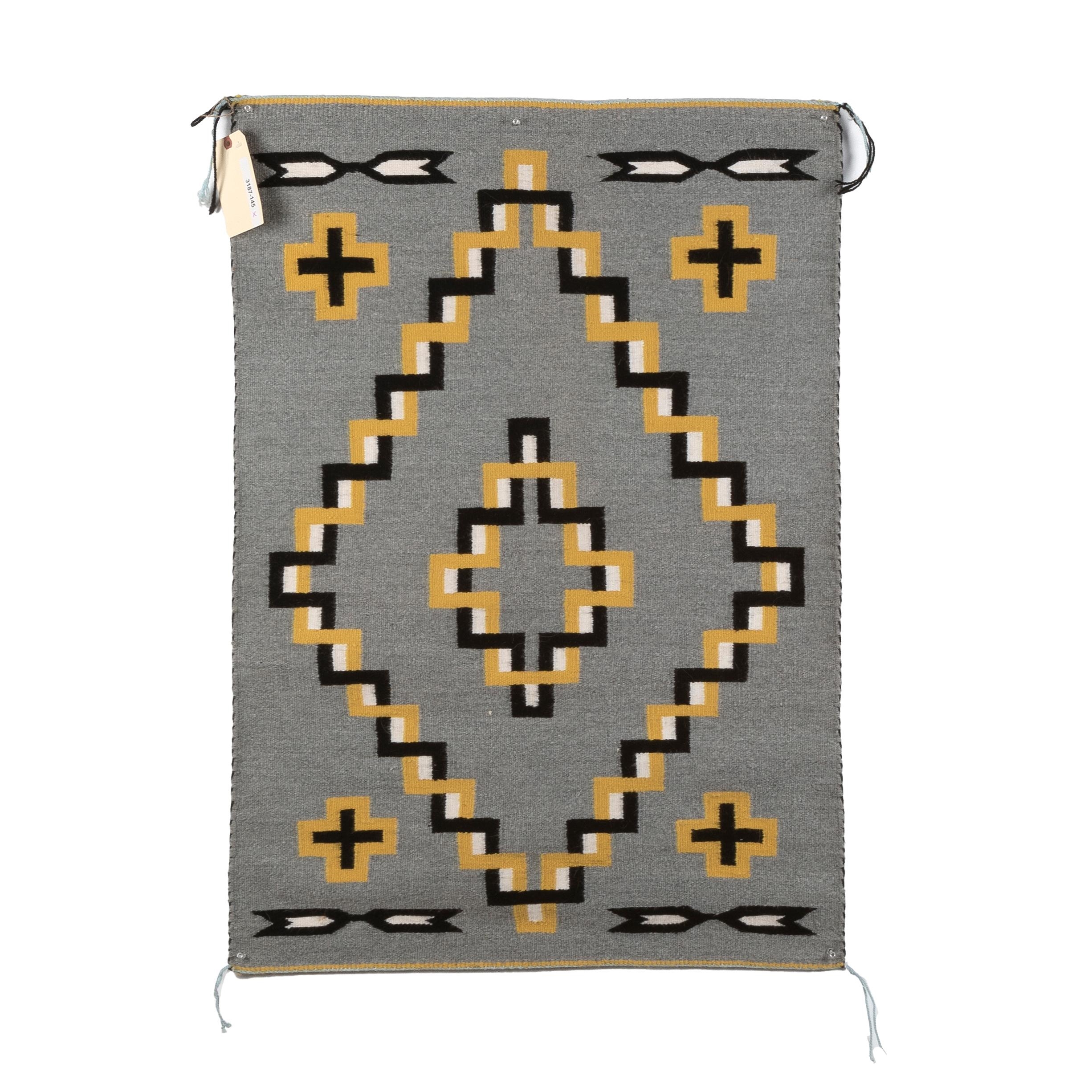 Unknown | Regional Black and Gold Diamond Pattern Textile | MutualArt