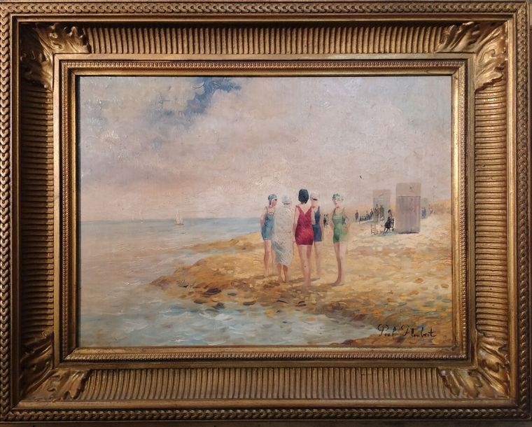 Paul Flaubert | Les baigneuses en bord de mer | MutualArt