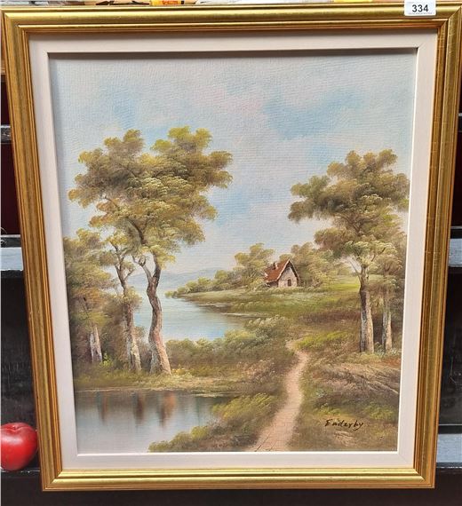 Samuel George Enderby | Features a rural landscape scene of a lakeside ...