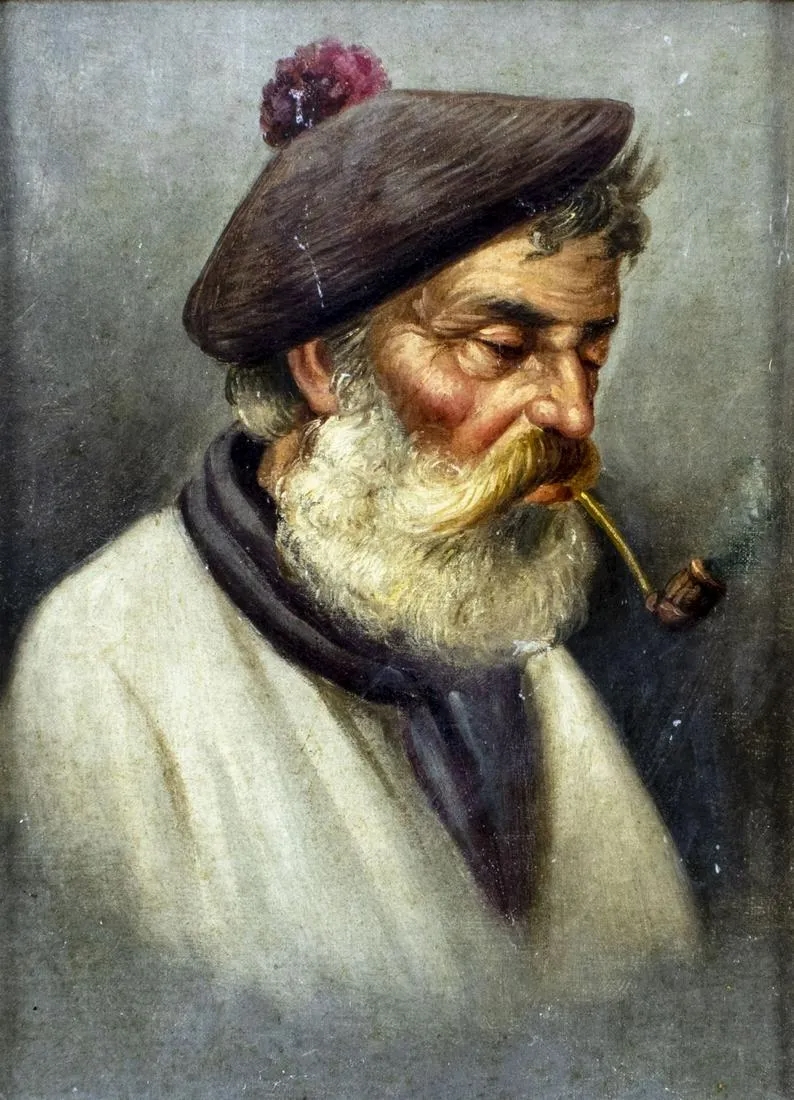 Italian School, 19th Century | Portrait of Old Man with Pipe | MutualArt