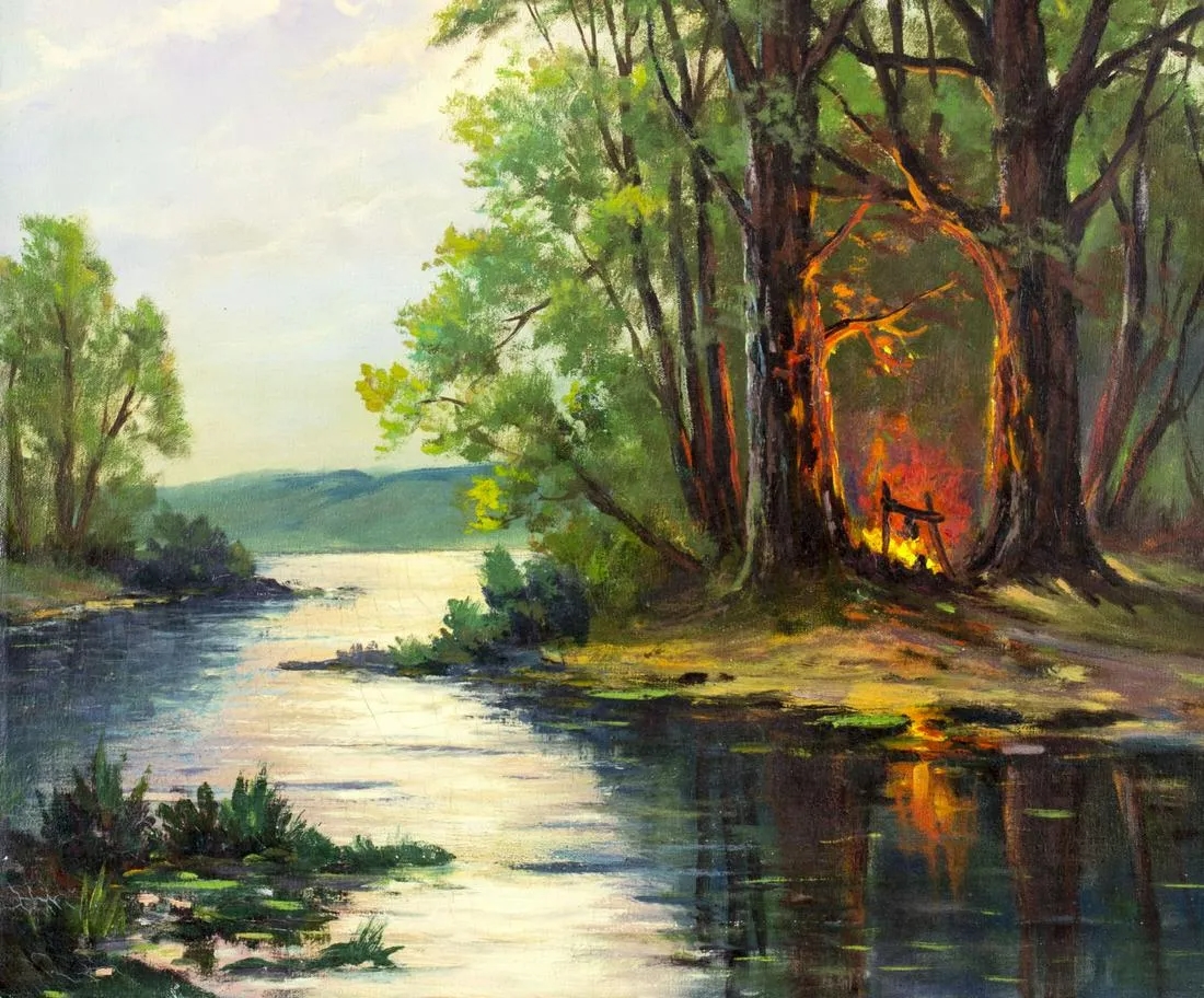 M. Hasselbar | Campfire Landscape | MutualArt