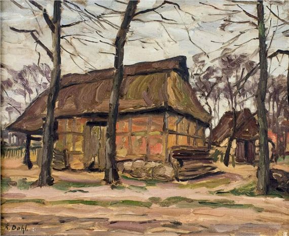 Karl Dahl | Village Scene | MutualArt